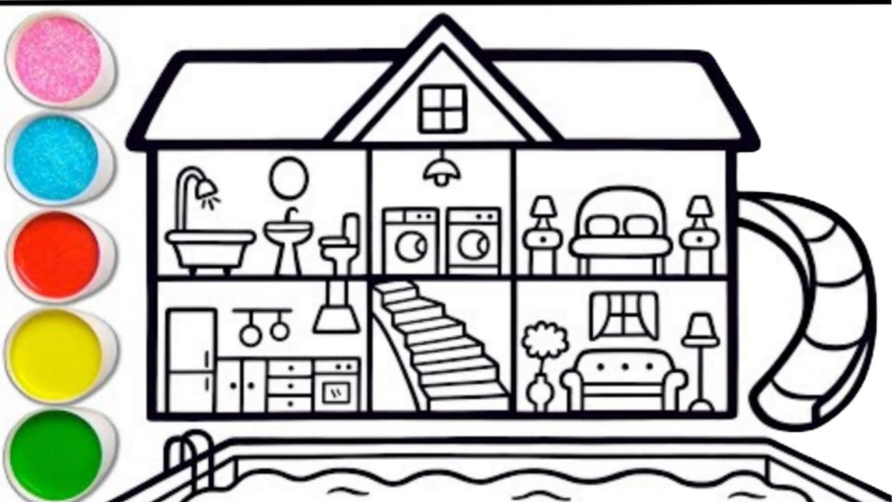House Drawing| How to Draw, Easy house ,step by step,Cutaway House ...