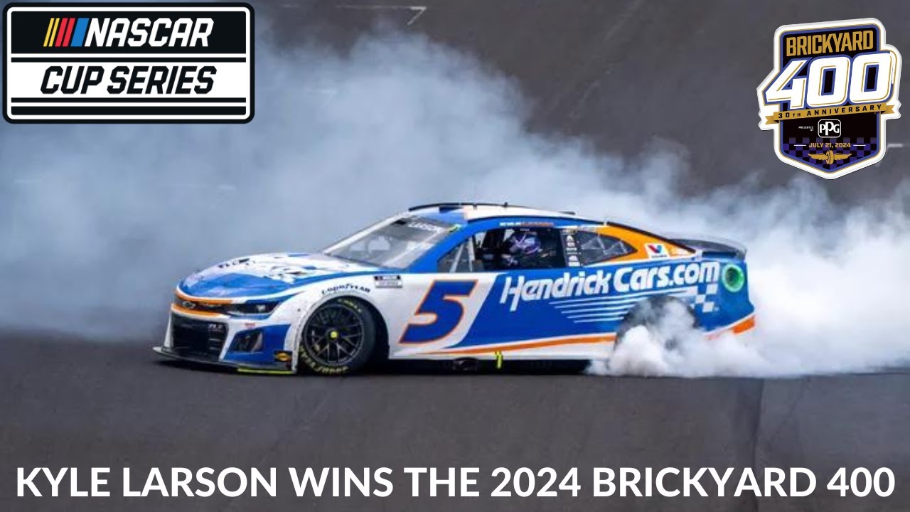 Kyle Larson Wins The 2024 Brickyard 400 - YouTube