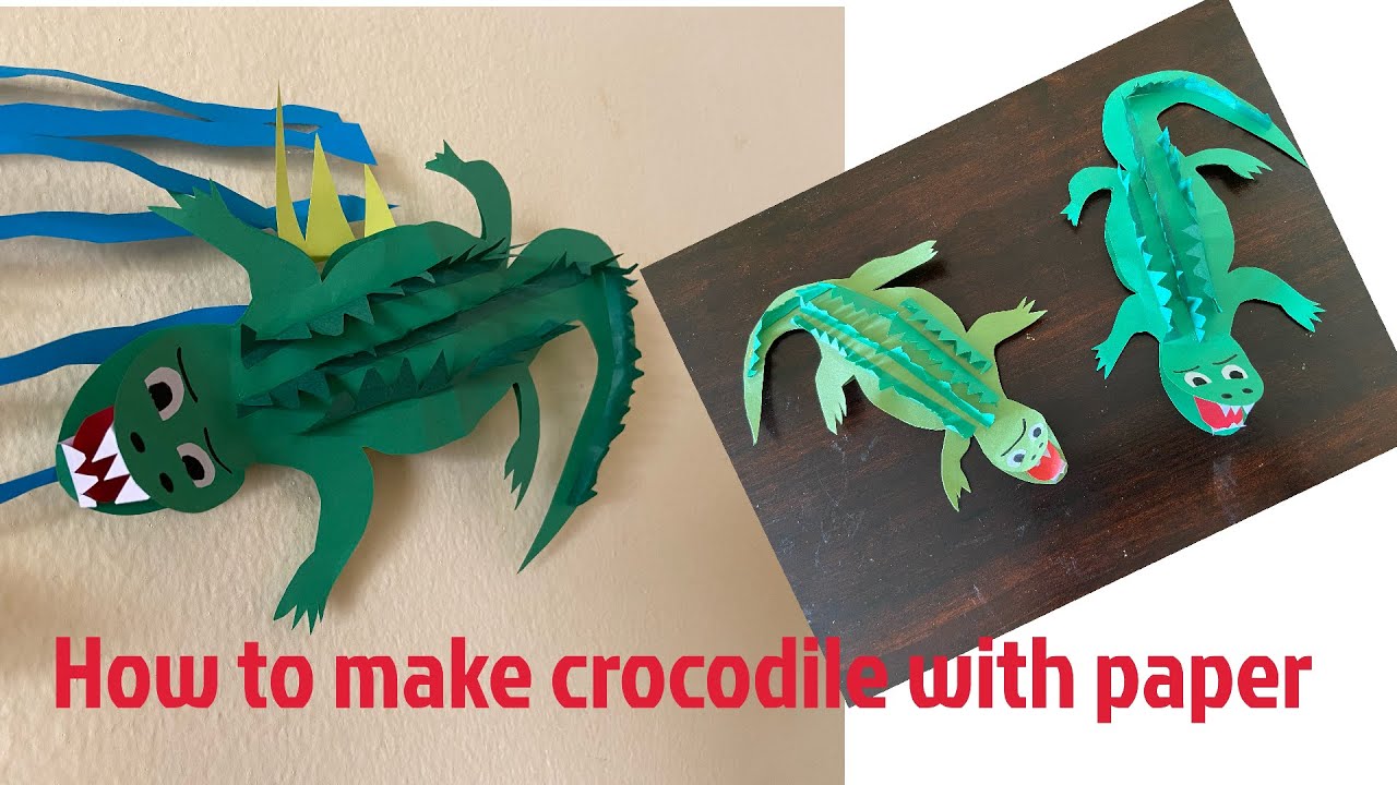 How to make crocodile with paper - YouTube