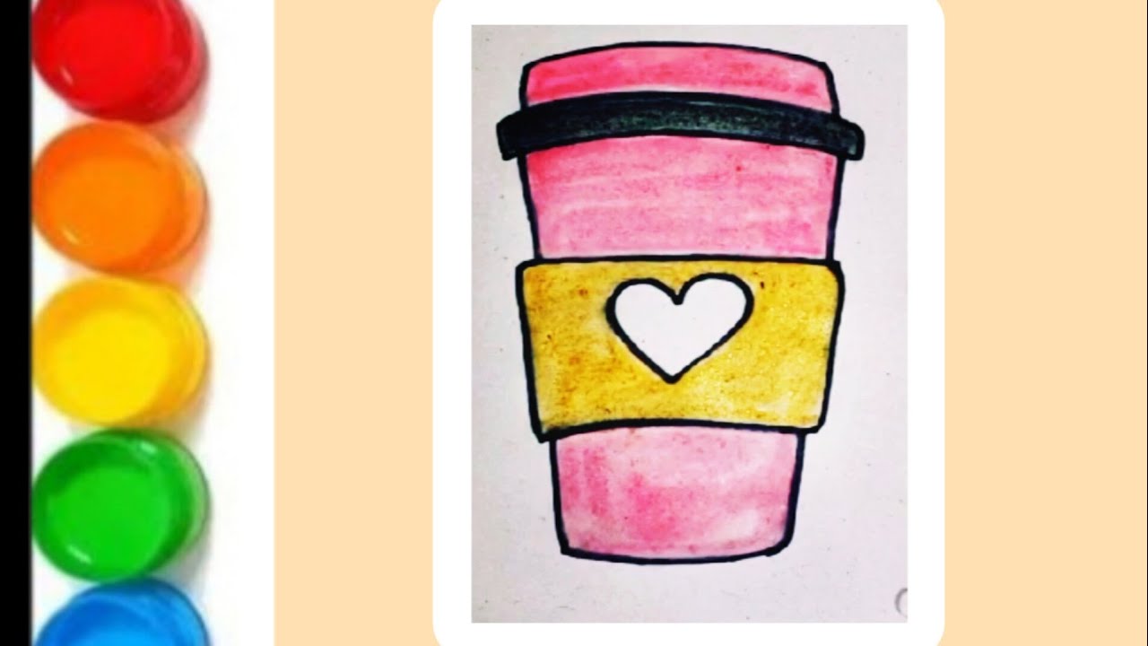 HOW TO DRAW CUTE COFFEE CUP ☕☕☕|STEP BY STEP |KIDS DRAWING ...