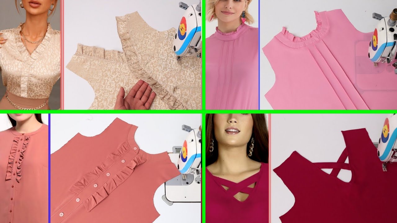 Four basic ways to cut and sew women's collar designs | Sewing tutorial ...