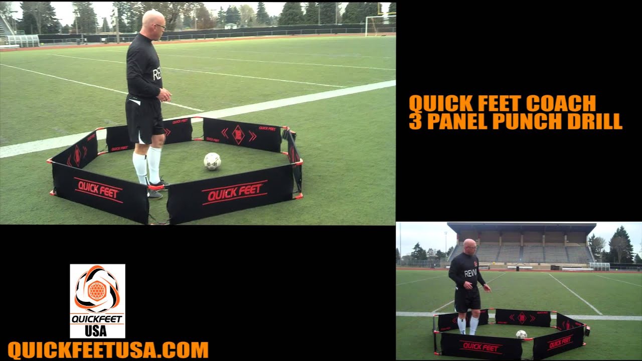 Quick Feet Coach- 3 Panel Punch Drill- Quick Feet Soccer Training - YouTube