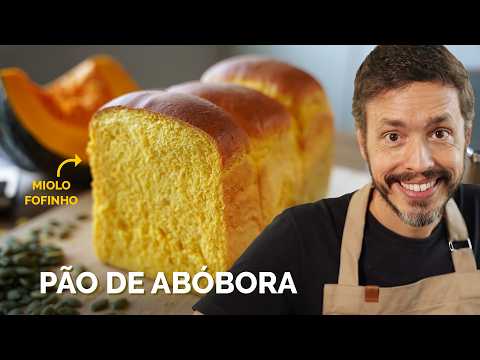PÃO DE FORMA DE ABÓBORA - Receita de pão fofinho feito com abóbora cabotiá