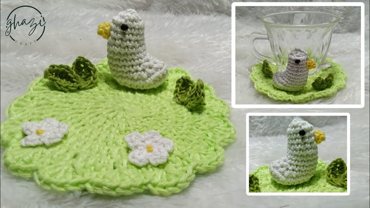 Crochet Coaster | Goose Coaster Crochet Tutorial - YouTube