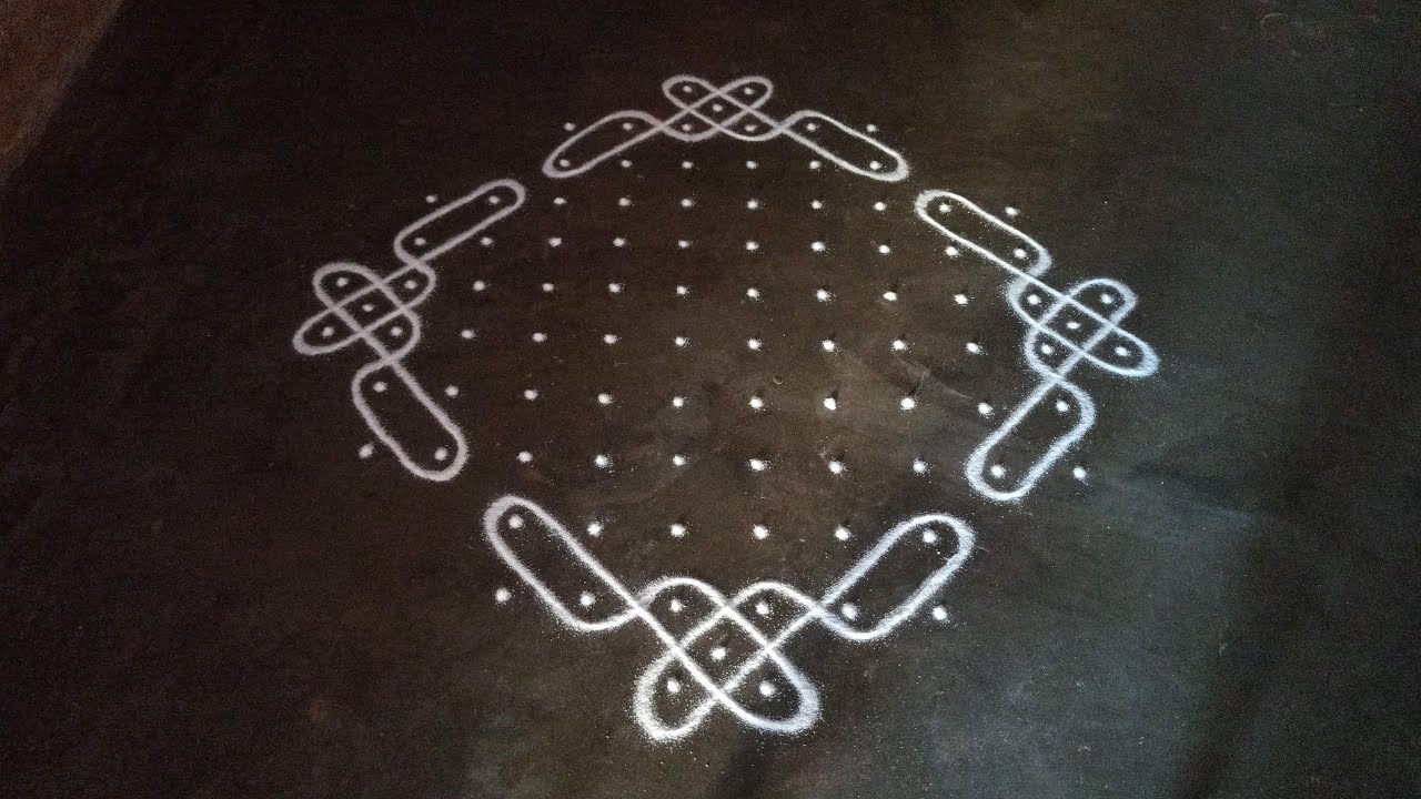 12 x 2 dots easy steps to make kambi kolam | easy sikku kolam ...