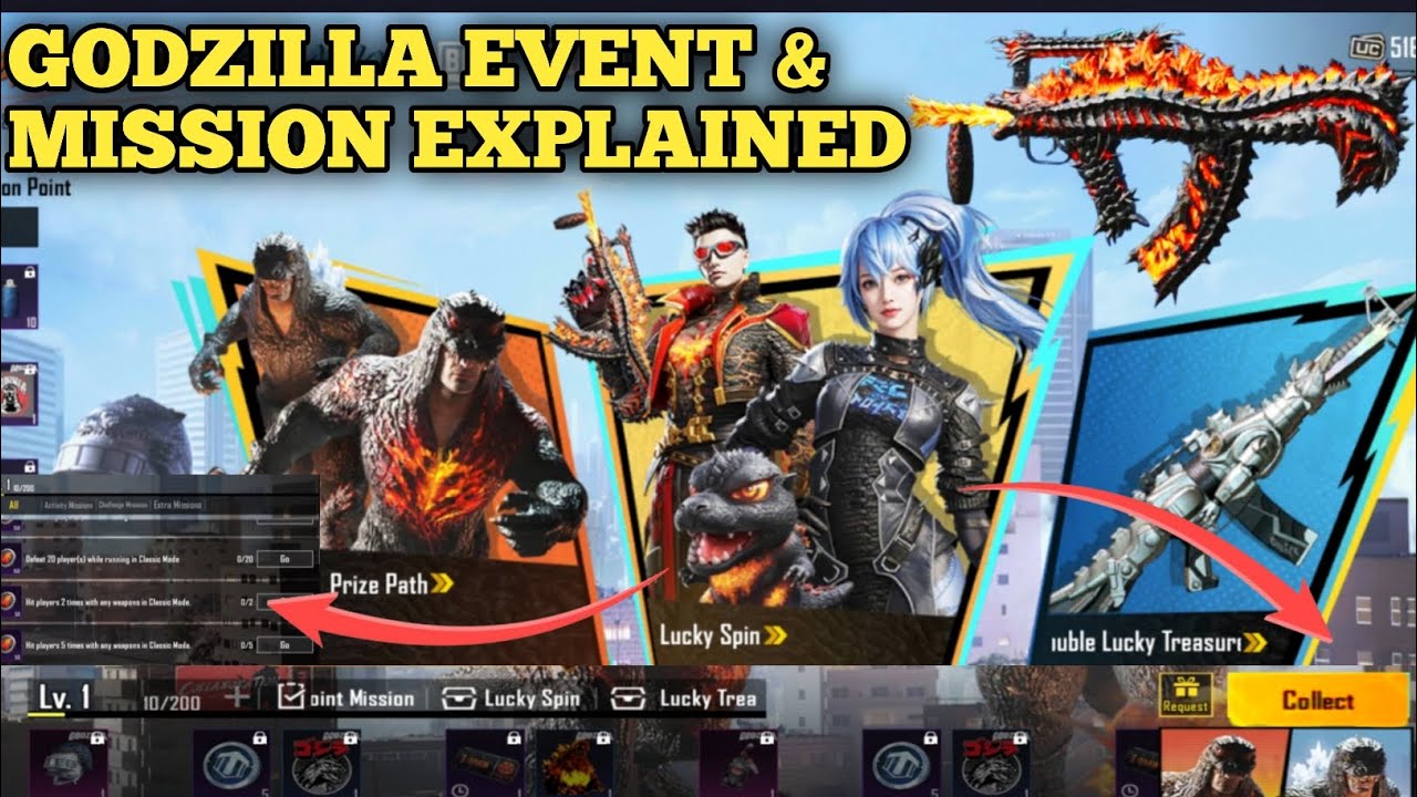 GODZILLA BGMI PRIZE PATH | GODZILLA EVENT EXPLAINED | PRIZE PATH ...