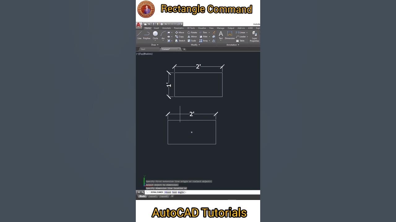 Rectangle Command Autocad Tutorials Subscribe Youtubeshorts Autocadtutorial Youtube