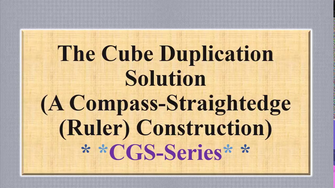 THE CUBE DUPLICATION GENERAL AND SPECIFIC SOLUTION CGS - YouTube