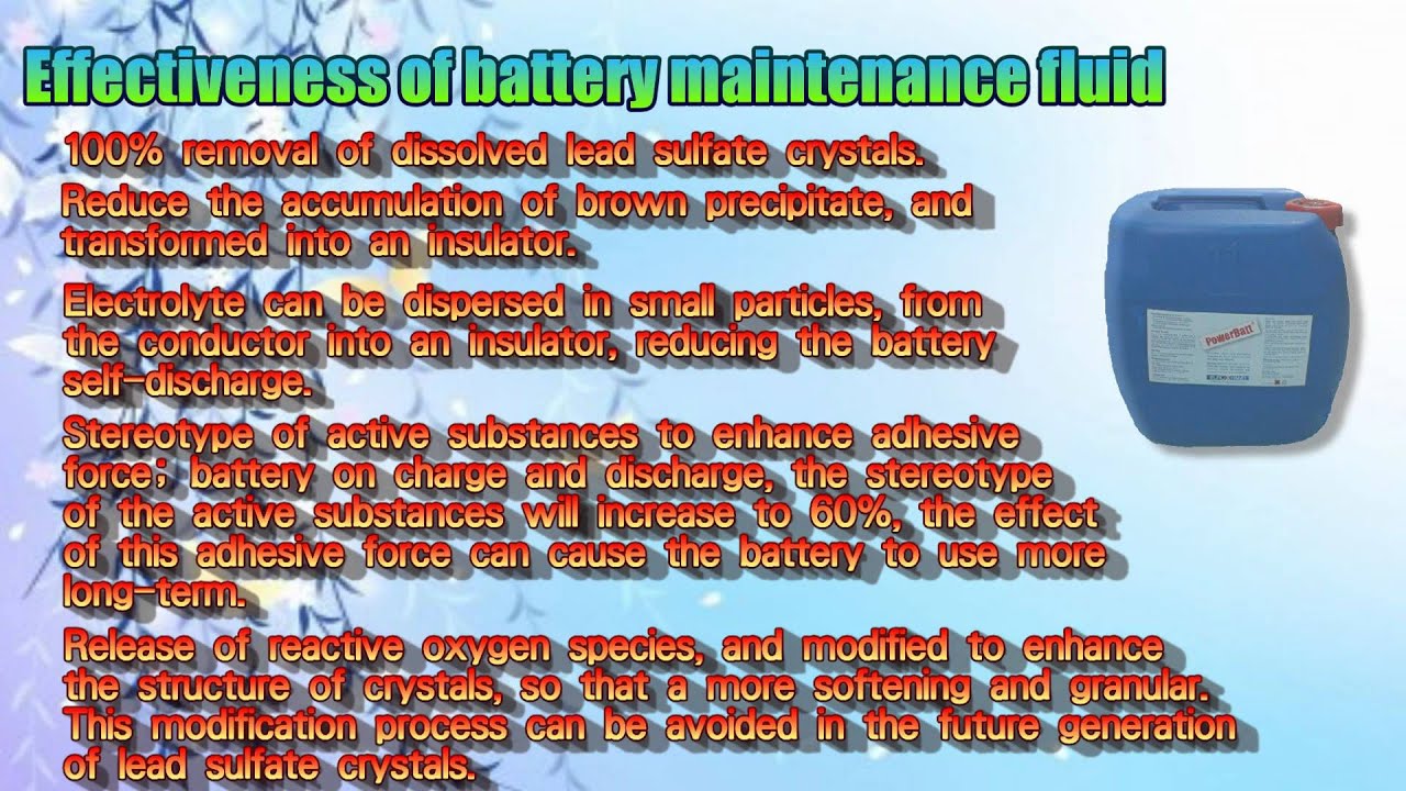 Battery maintenance fluid - YouTube