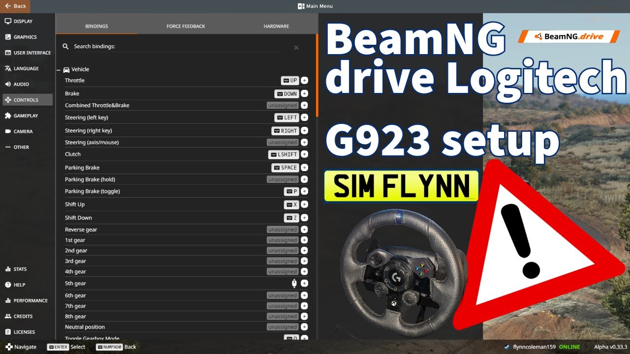 How to set up your logitech g920/23/29 on BeamNG Drive #automobile # ...