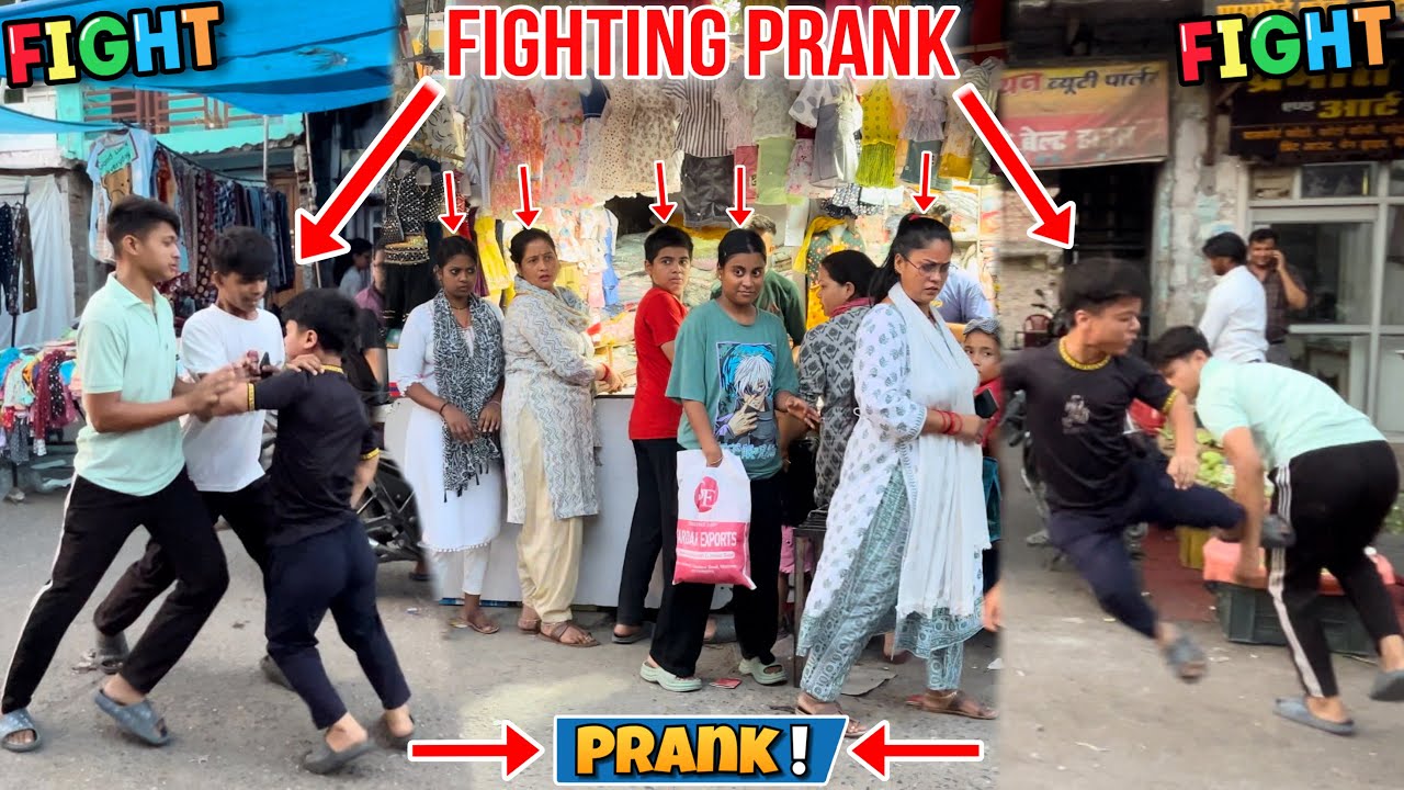 Fighting Prank In Public💥😂 || Cute Girl Reaction 😍🥰 || Crazy Epic ...