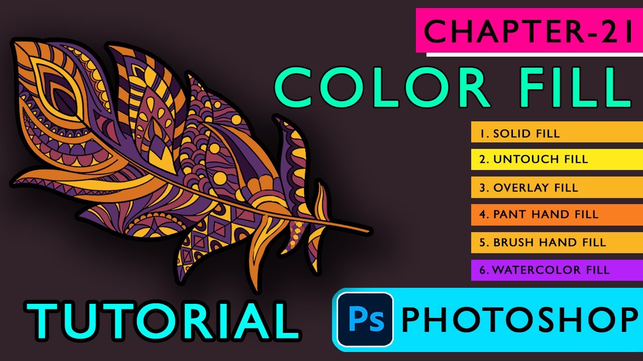 6 Way Of Color Fill in Design | Photoshop Textile Designing Course ...