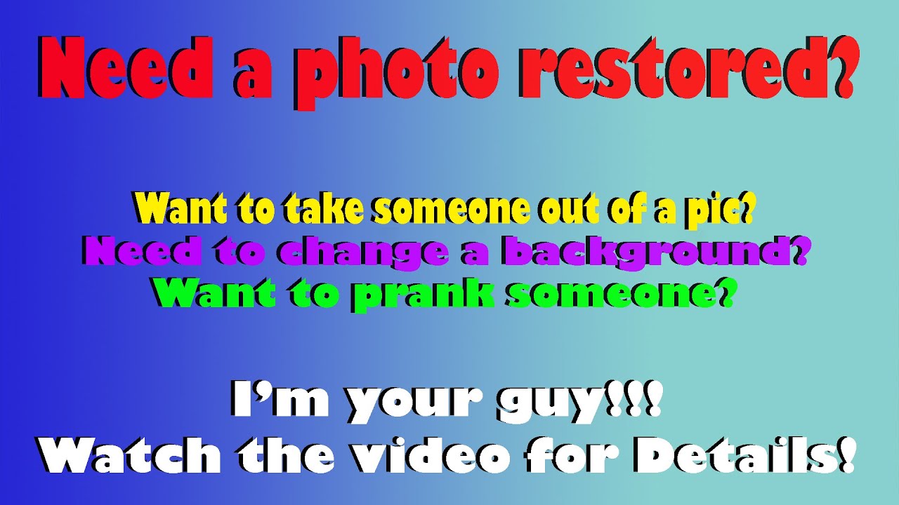 Steve Pippin Photo Restoration and Manipulation - YouTube