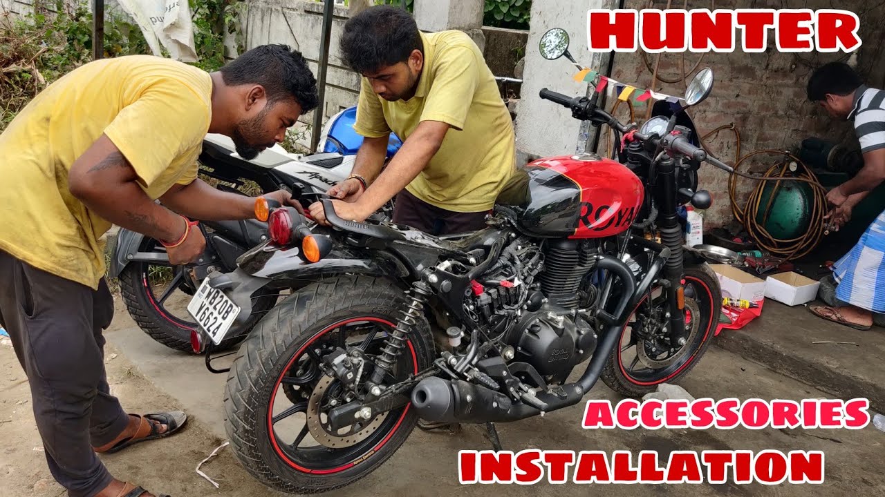 Royal Enfield hunter 350 modification accessories installation ...
