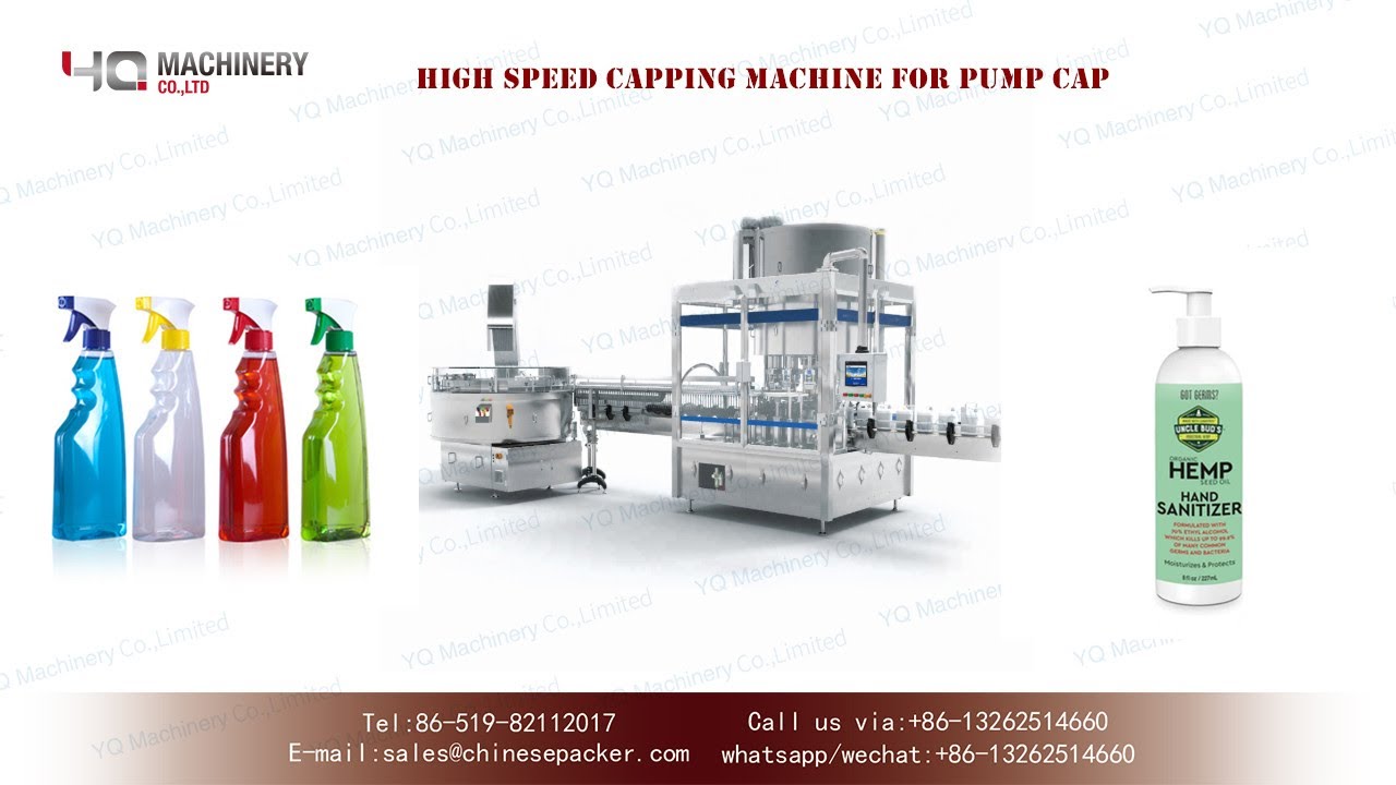 pump capping machine with pump cap sorting device|hand sanitizer ...