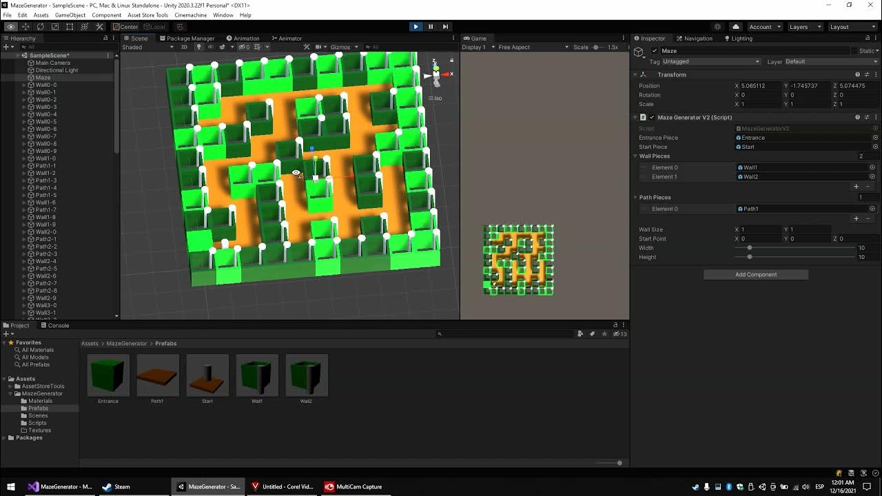 Maze Generator Unity - YouTube