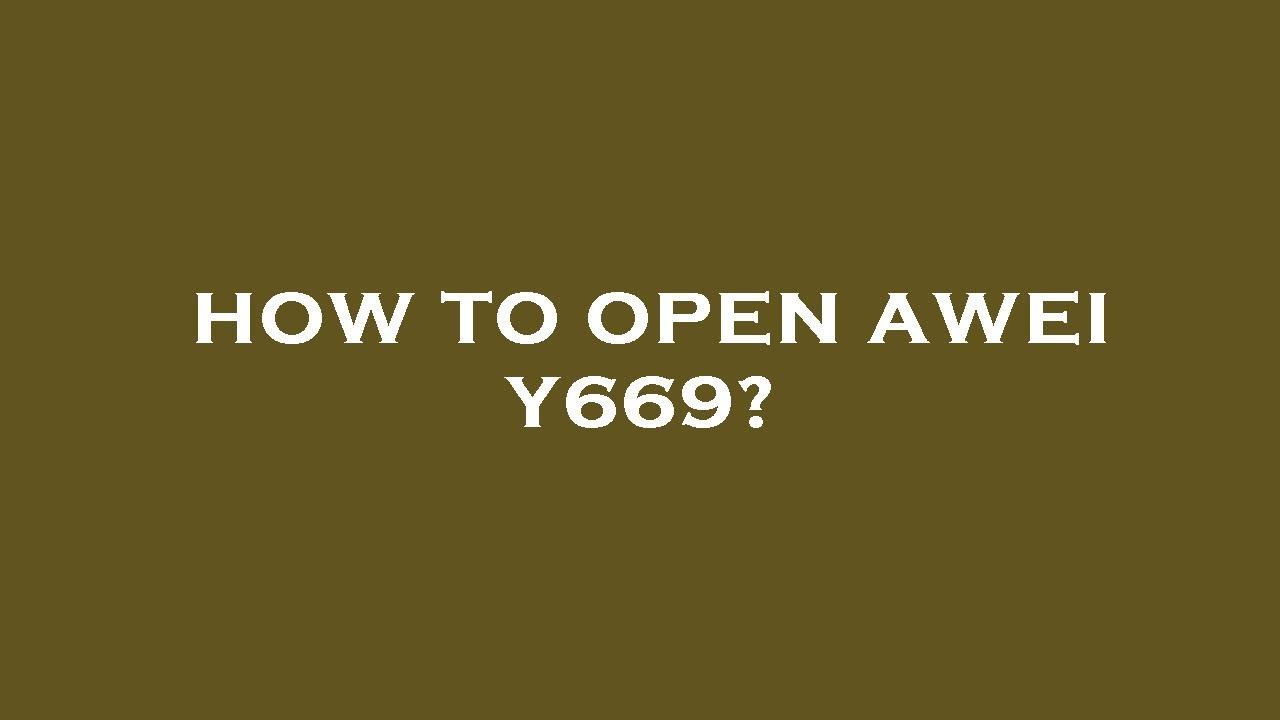 How to open awei y669? - YouTube