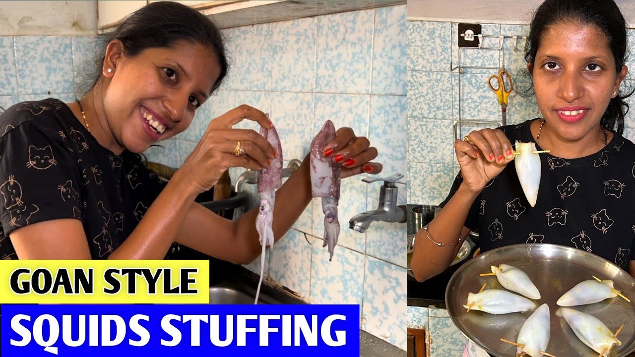 Goan Stuffed Squids Recipe | Stuffed Calamari With Prawns | Goan Couple ...