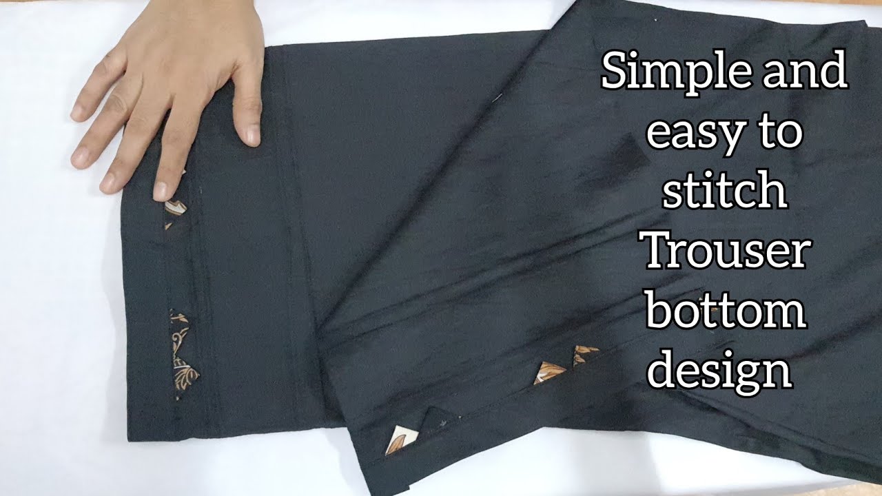 Trouser Design |Pintuks And Samosa Simple Trouser Bottom Design - YouTube
