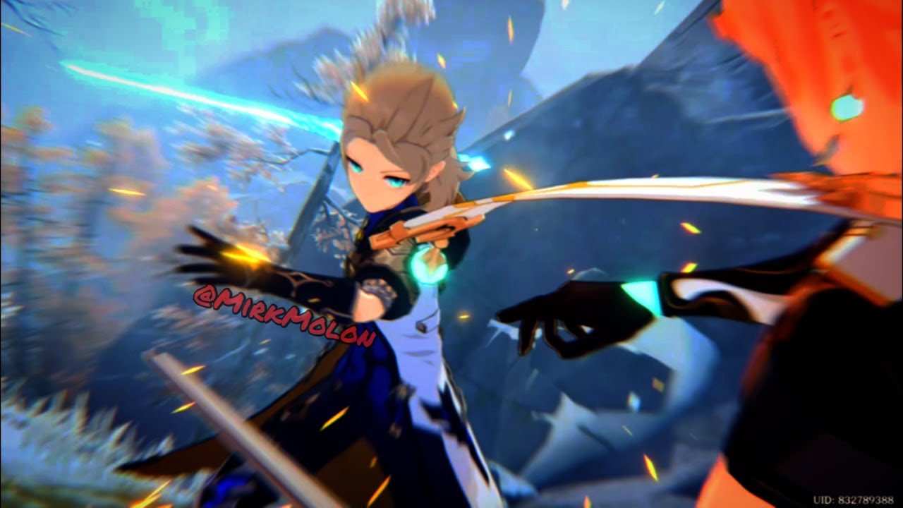 Albedo Lightsaber Vs Aether Dull Blade | Genshin Impact Shadow Amidst ...