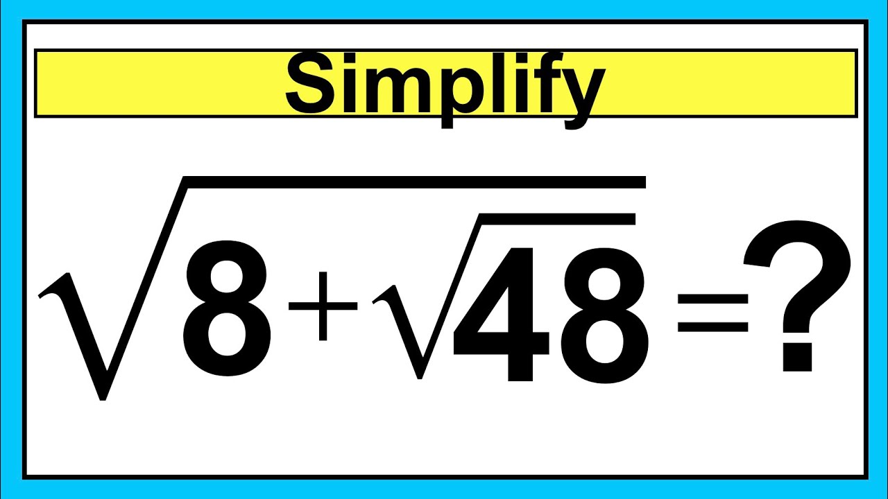 Nice Square Root Math Simplification Youtube 0544