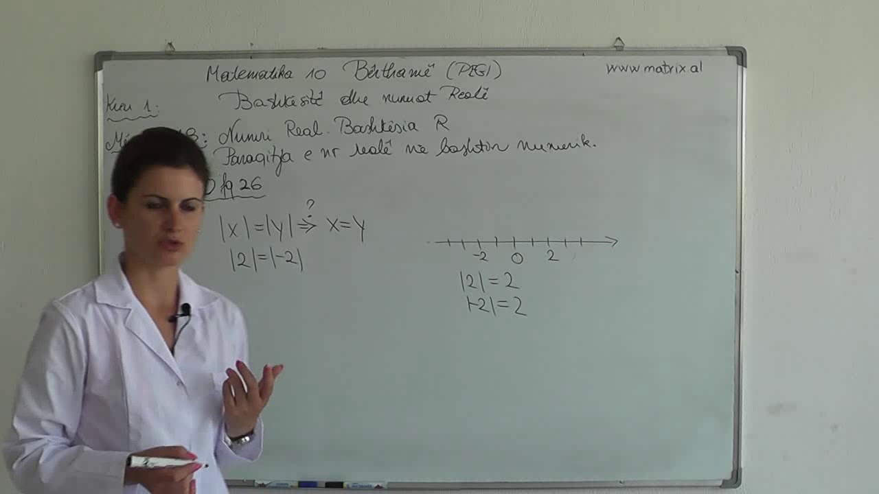 Mësimi 1.8, Paraqitja e numrave realë në boshtin numerik. Ushtrimi 10 ...