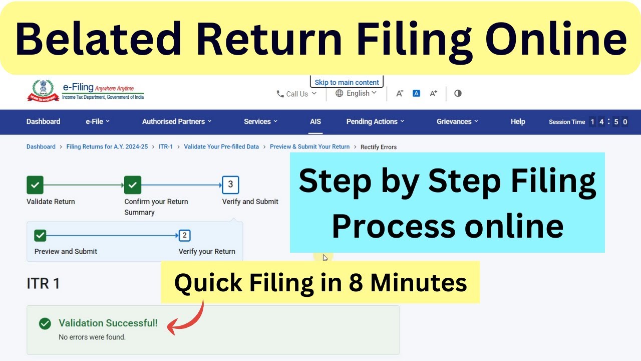 File belated Return for 2024-25 in 8 minutes - YouTube