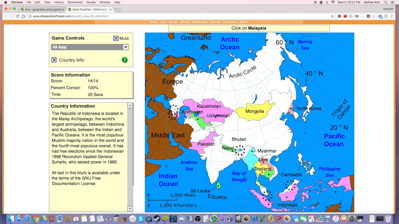 Sheppard Software: Asia 100% 2: 45 sec. - YouTube