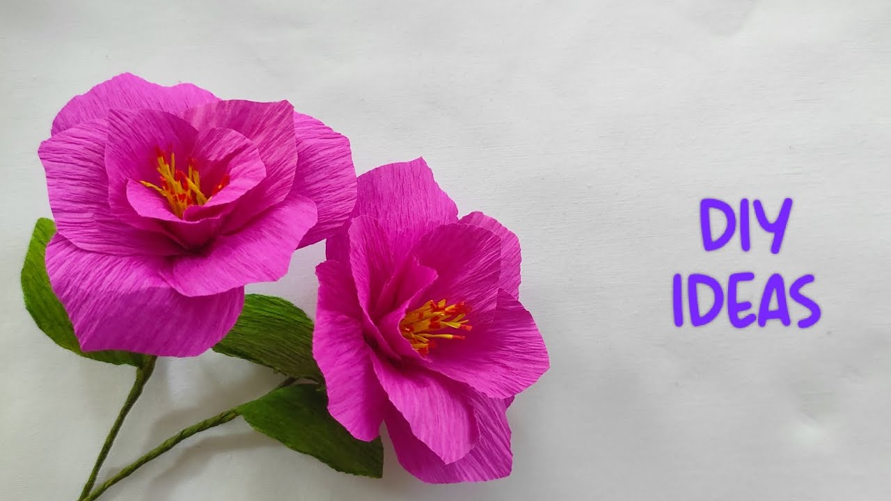 How to make flower using crape paper| flower making| crape paper | diy ...