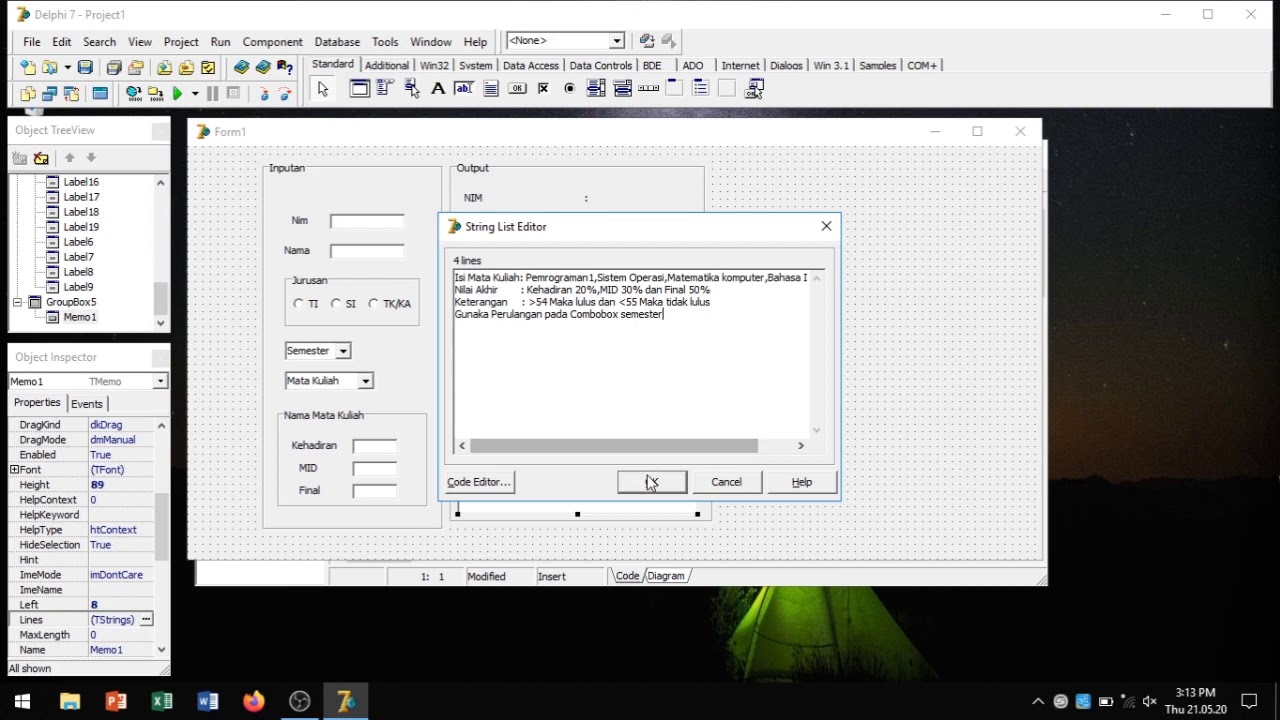 Program Pengulangan While Delphi 7 - YouTube
