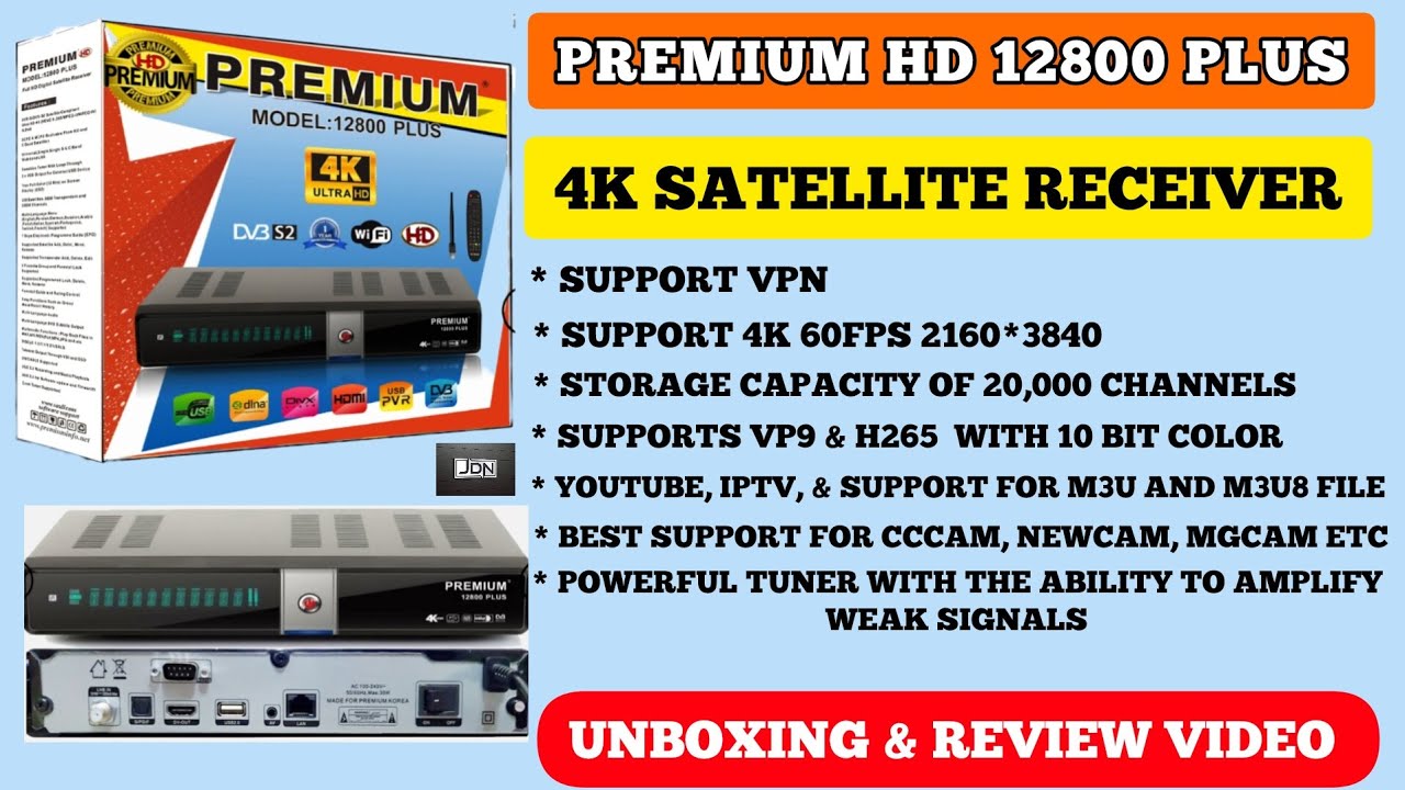 📺 PREMIUM HD 12800 PLUS 4K SATELLITE RECEIVER | UNBOXING & REVIEW VIDEO ...