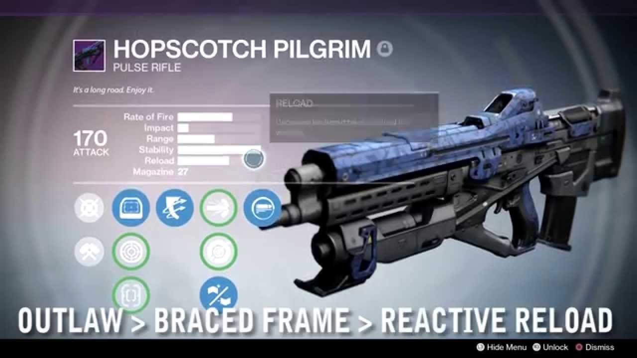 Destiny 2.0 Weapon Review - Hopscotch Pilgrim: Outlaw + Braced Frame ...