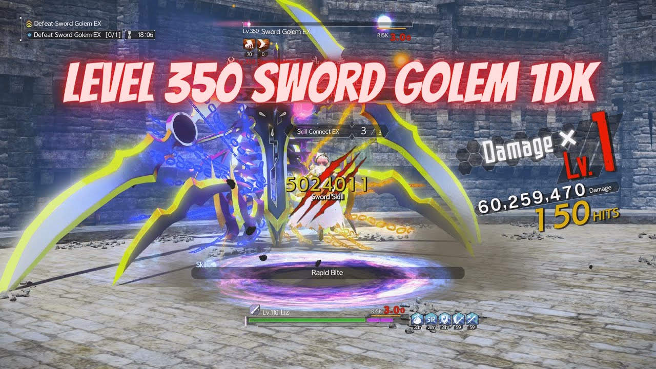 Sword Art Online Alicization Lycoris Level 350 Sword Golem One Down ...