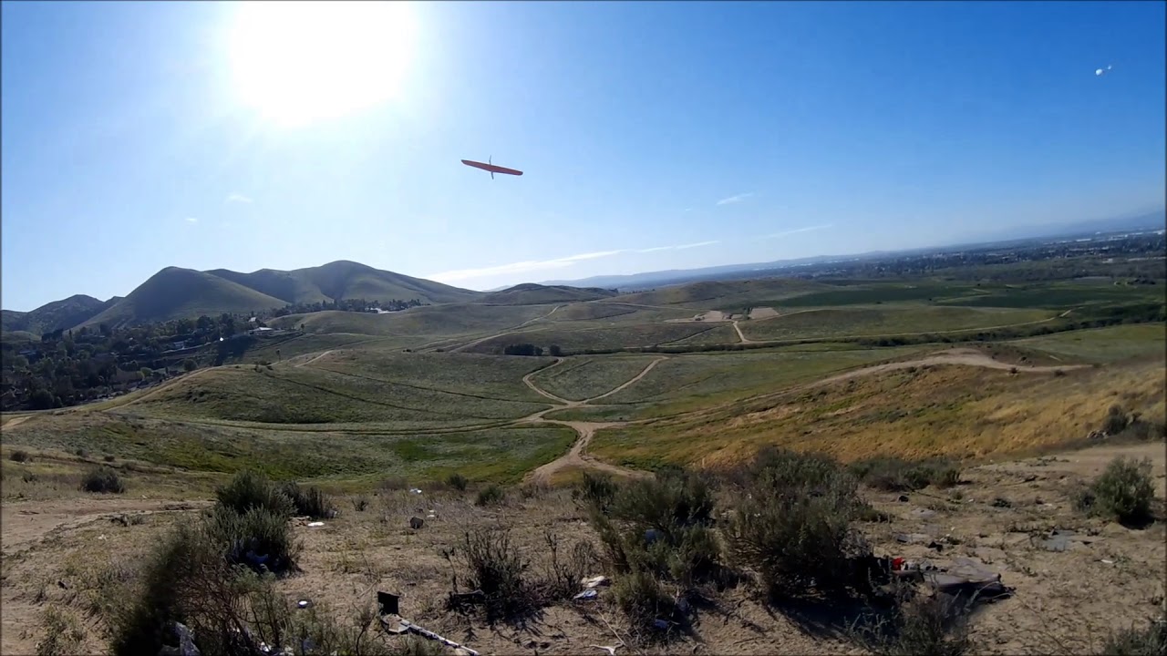 Slope soaring with 60 inch span gentle gliders - YouTube