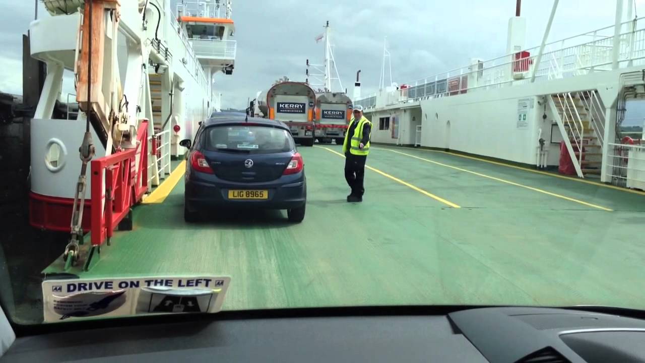 Ireland 2014 - Driving onto car ferry in Tarbert - HD - YouTube