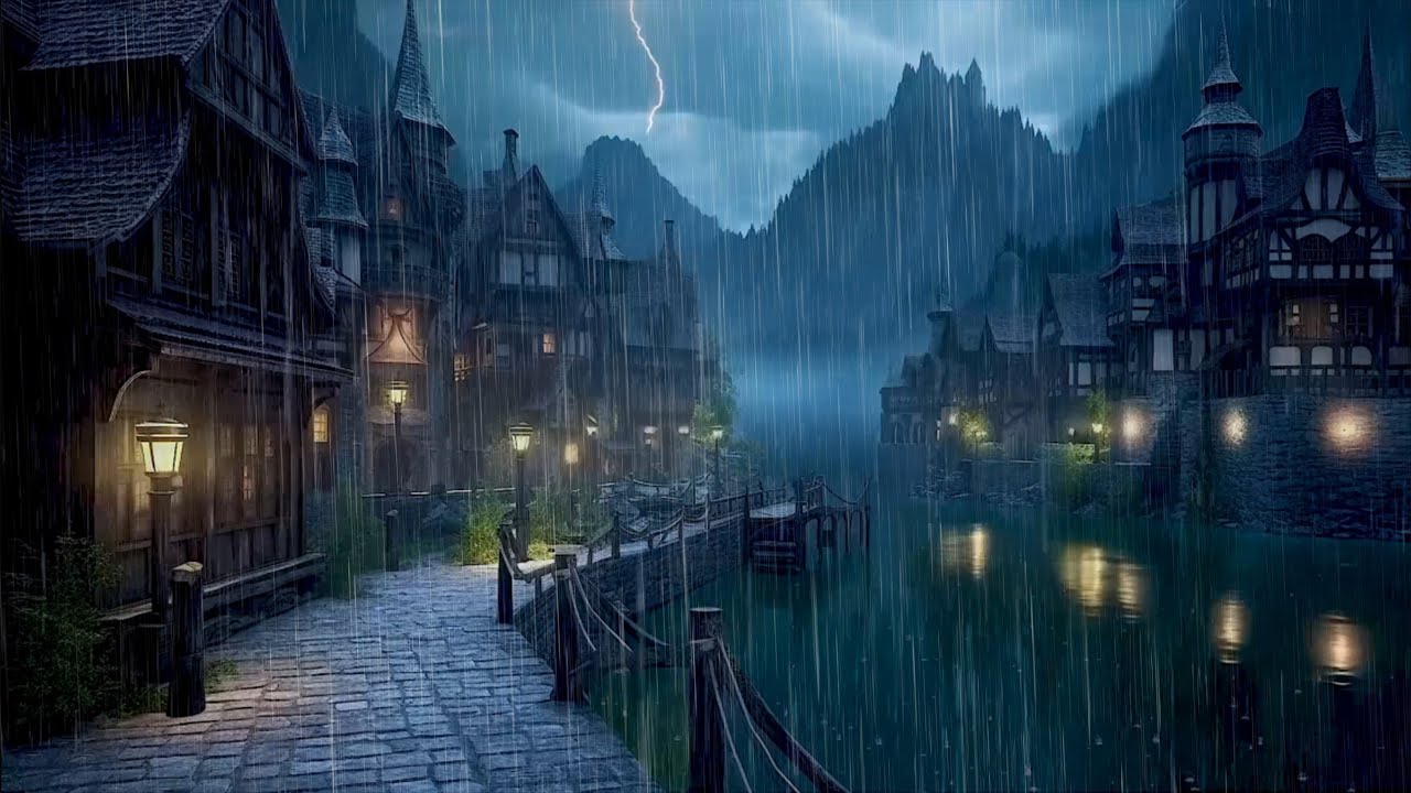Rain in Medieval Bavarian City Helps Heal Insomnia 🏰 Rain for Deep ...