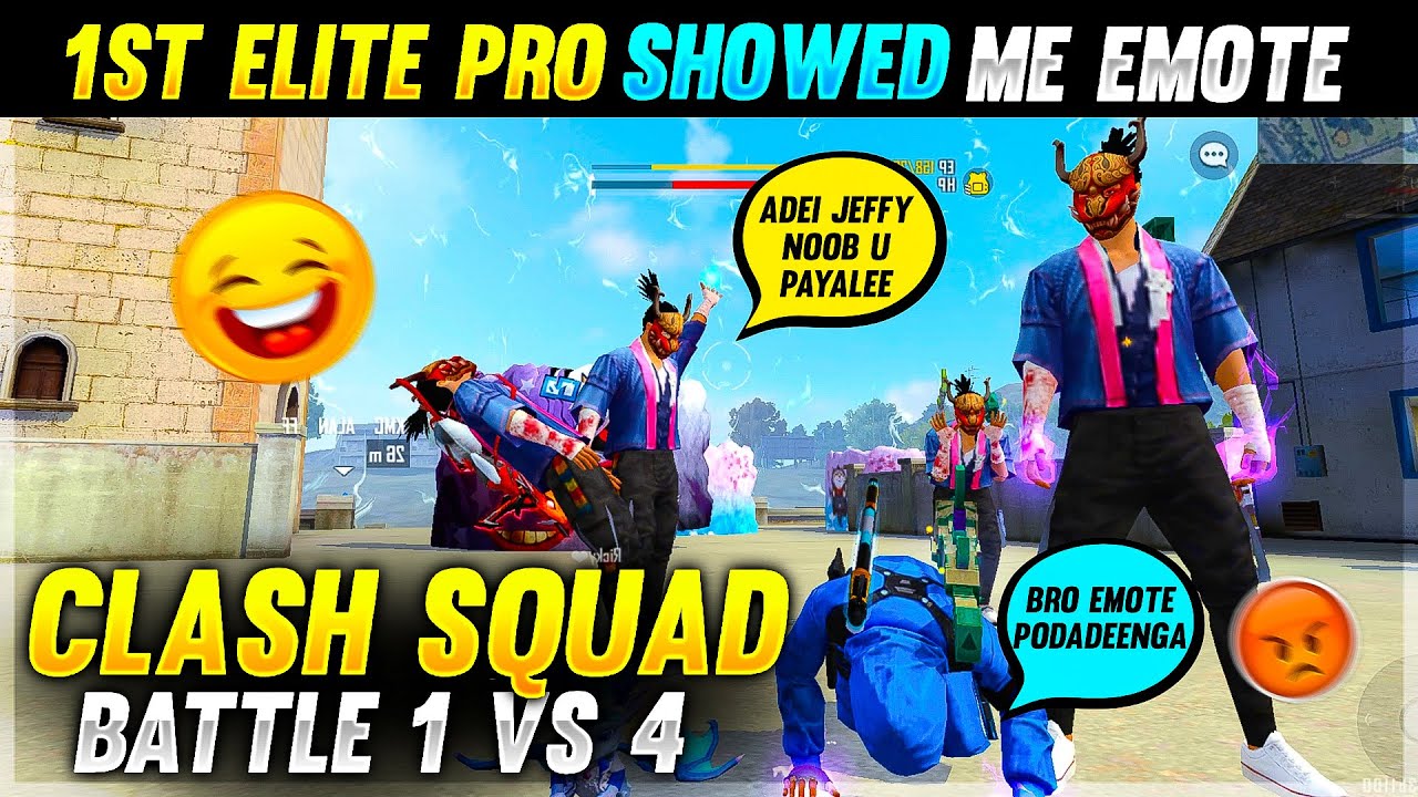 💥1 st Elite 4 Pro Vs Aj J effy || 😱1 vs 4 Clash Squad Fight 😍 || AJ ...