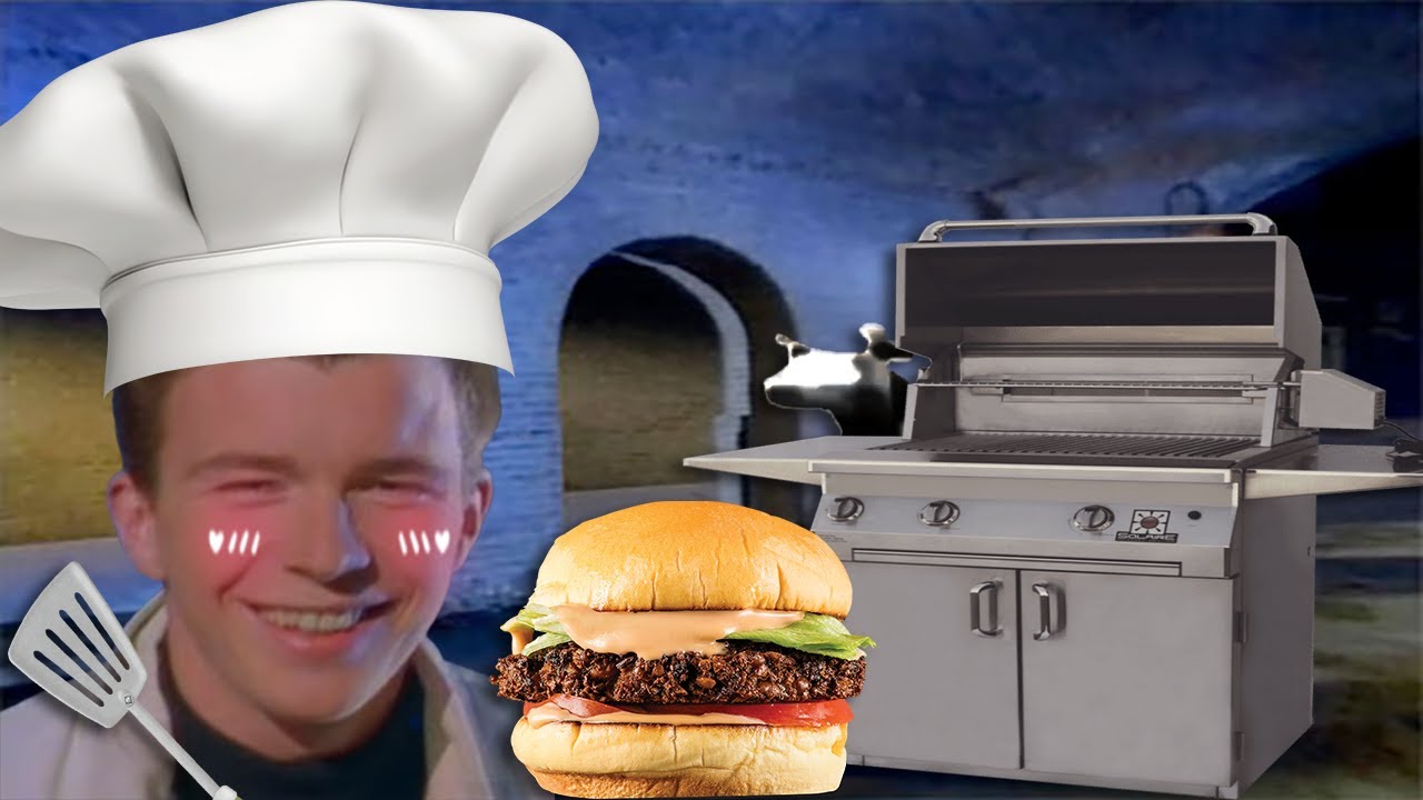 Rick Astley cooks Hamburgers! - YouTube