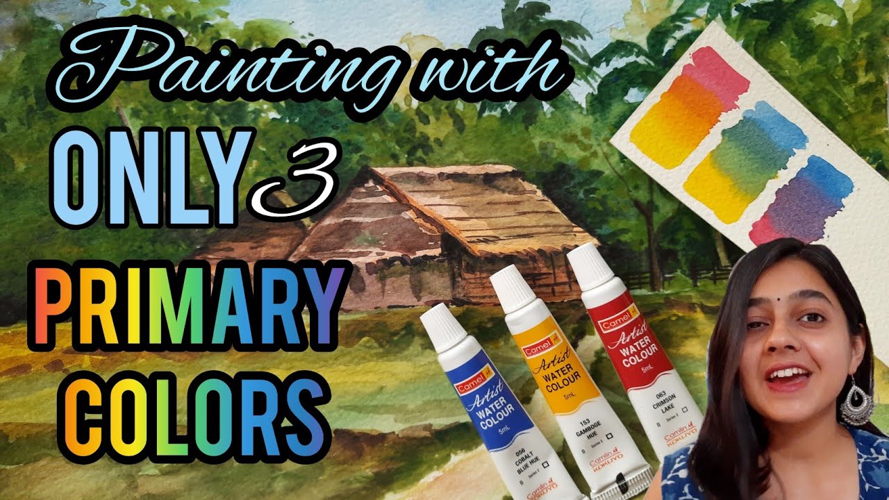 Scenery Painting with Primary Colors- Red, blue, yellow (ony 3 colors ...