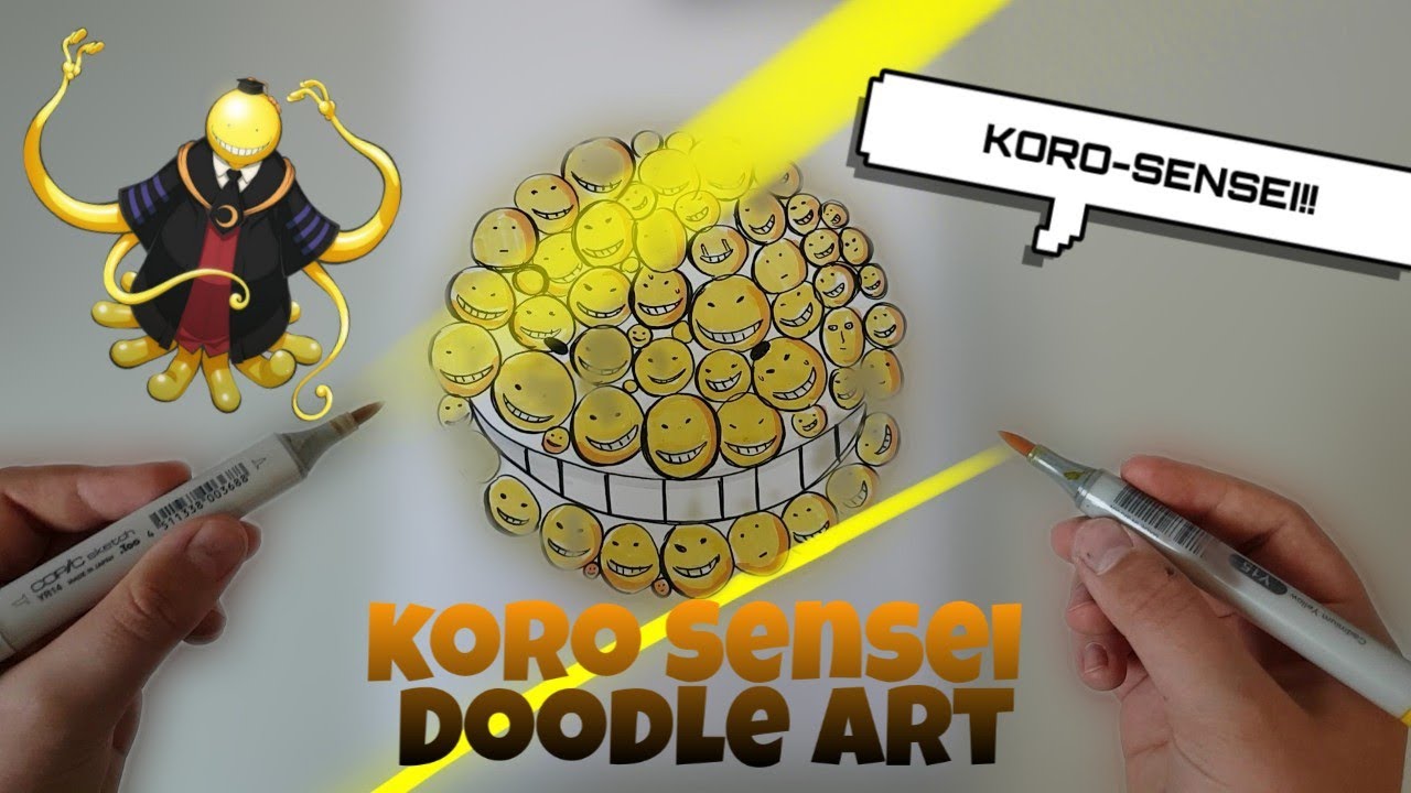 Koro Sensei doodle art | with copics - YouTube