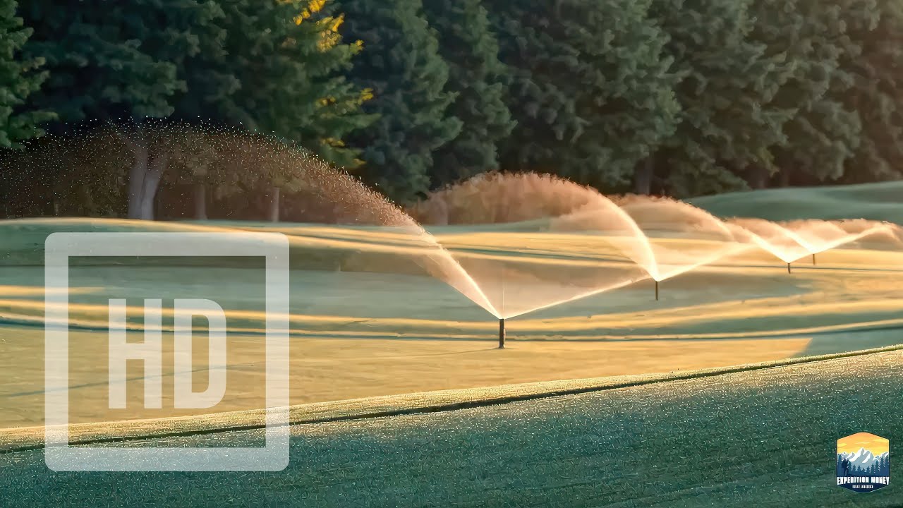 8 HOURS Pure Golf Course Sprinkler Sounds | Pure Water Noise - YouTube