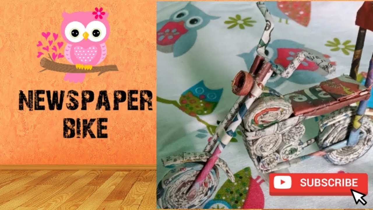 How to make a NEWSPAPER BIKE | Paper craft #ChooseToCreate - YouTube