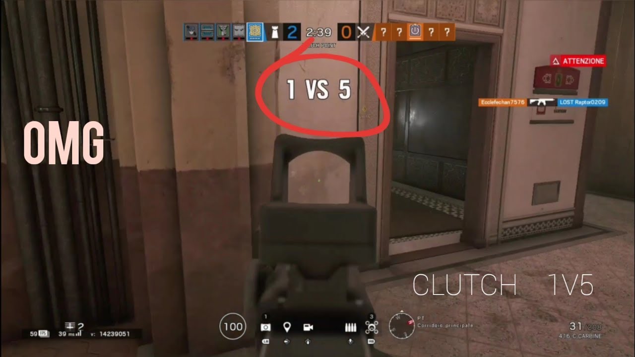 CLUTCH 1v5 su R6..!!!!! - YouTube