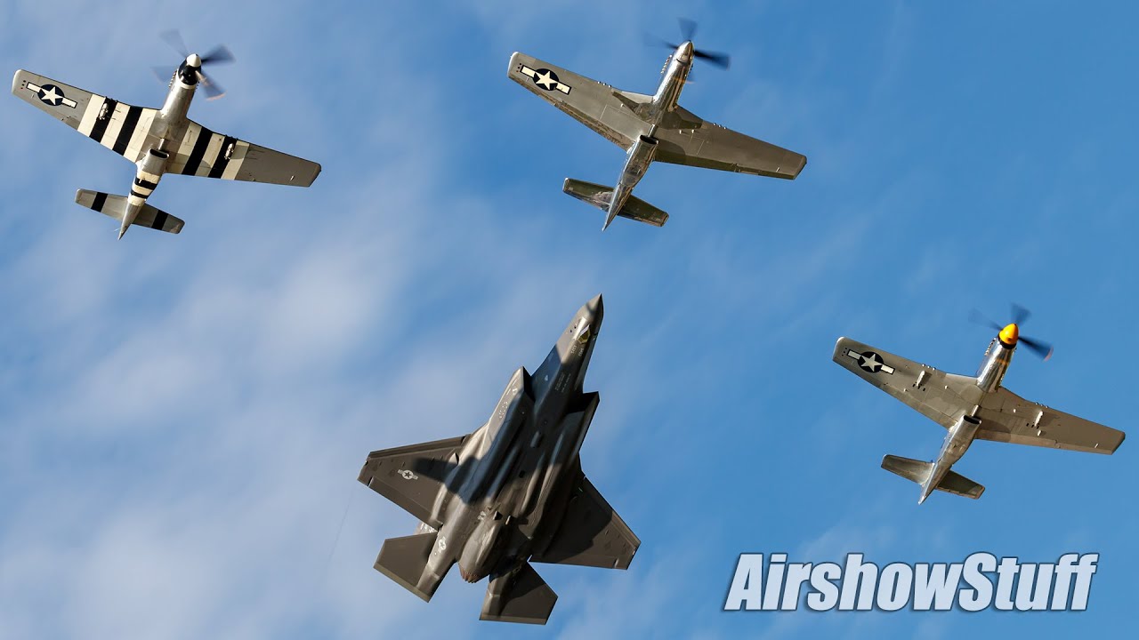 F-35 + P-51 Mustangs - Mini-Demo and Heritage Flight - EAA AirVenture ...