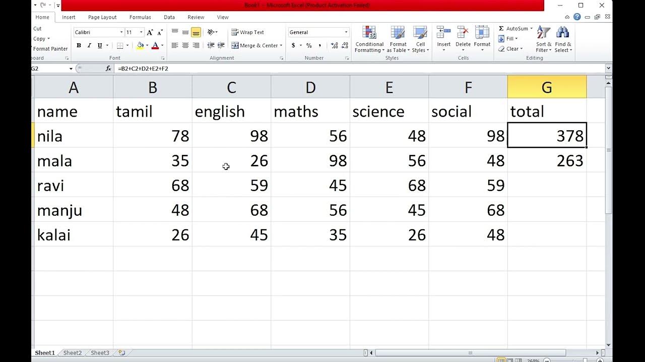 DCA PART 10 : MS EXCEL STUDENT MARK LIST PRACTICAL - YouTube