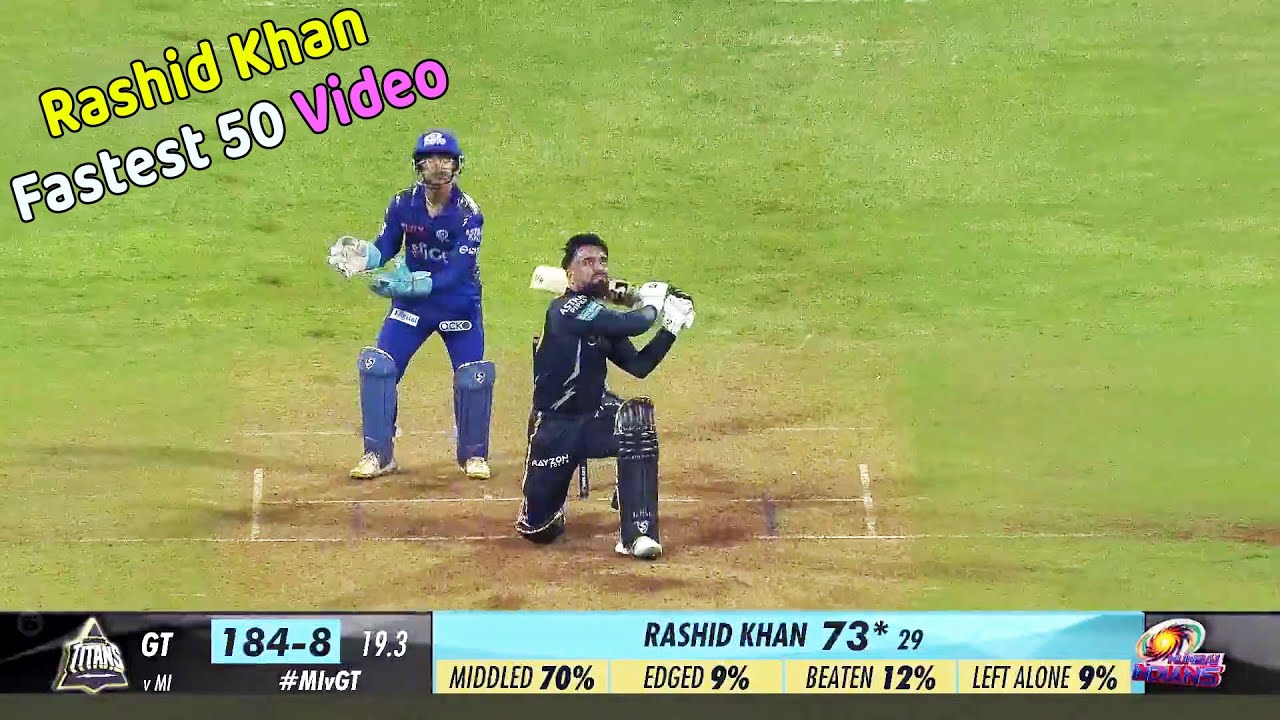 Rashid Khan Fastest 50 made 79 of 32 Balls Highlights Full Video on MI ...