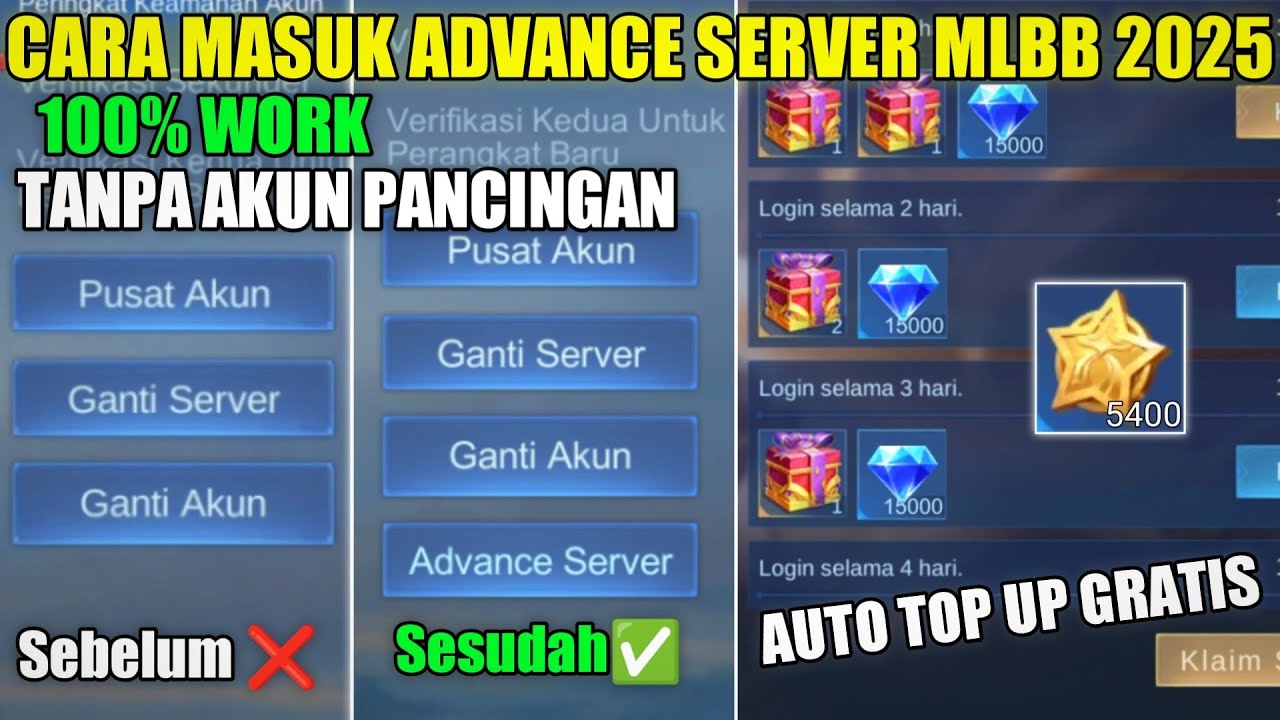 CARA MASUK ADVANCE SERVER MOBILE LEGENDS 2025! TANPA AKUN PANCINGAN ...