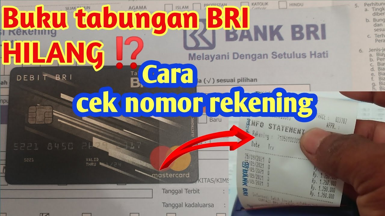 cek nomor rekening bri di kartu atm - YouTube