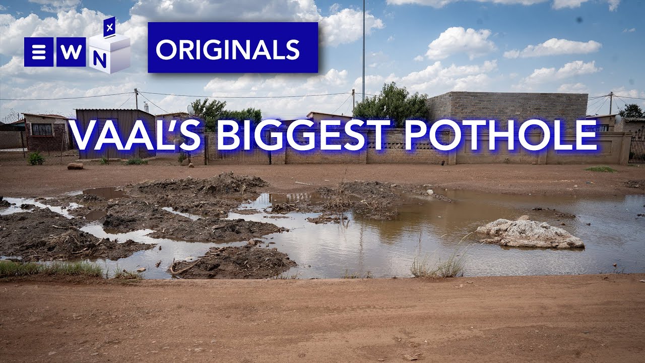 From potholes to a river: Vaal's biggest pothole swallows the road ...