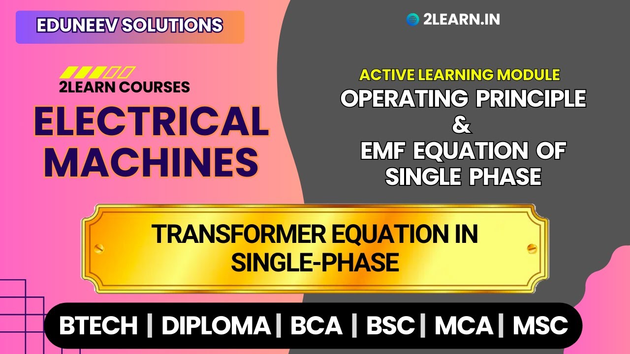 Operating Principle & EMF Equation of Single Phase | Transformer ...